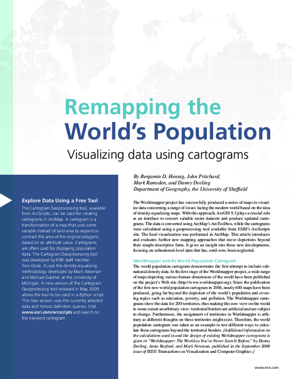 (PDF) Remapping the World’s Population. Visualizing data using cartograms