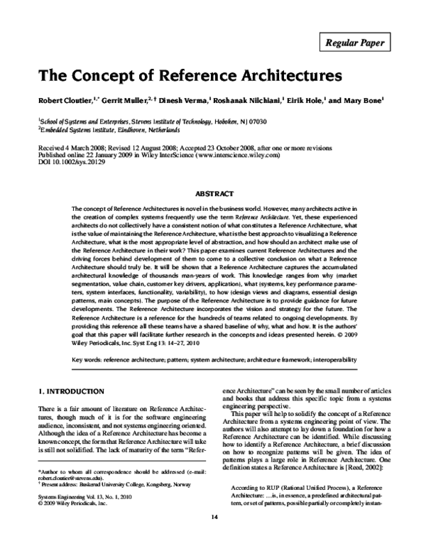(PDF) The Concept of Reference Architectures