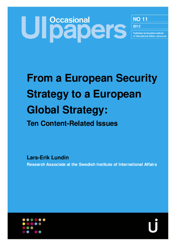 (PDF) From a European Security Strategy to a European Global Strategy ...