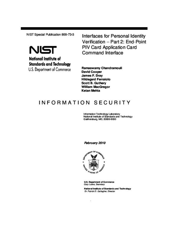 (PDF) NIST Special Publication 800-73-3 Interfaces for Personal ...