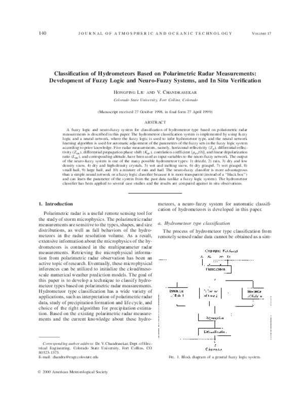 (PDF) Classification and quantification of hydrometeors based on polarimetric radar measurements ...