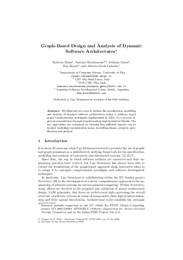 (PDF) Graph-Based Design and Analysis of Dynamic Software Architectures