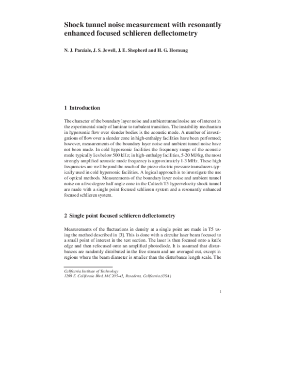 (PDF) Shock Tunnel Noise Measurement With Resonantly Enhanced Focused Schlieren Deflectometry