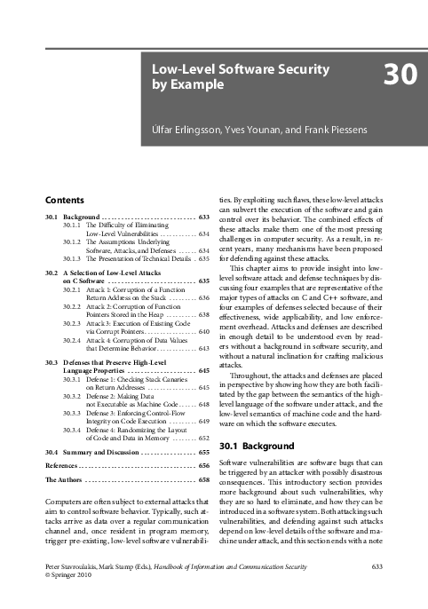 (PDF) Low-level software security by example