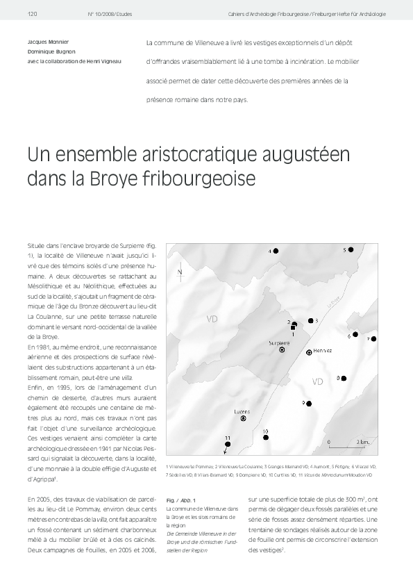 (PDF) Un ensemble aristocratique augustéen dans la Broye fribourgeoise ...