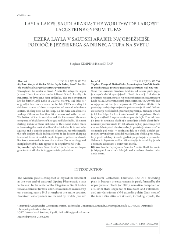 (PDF) LAyLA LAKES, SAUDI ARABIA: THE wORLD-wIDE LARGEST LACUSTRINE ...