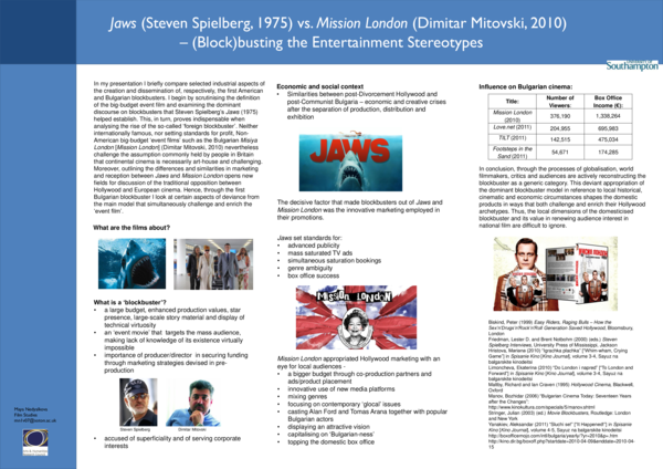 (PDF) Jaws (Steven Spielberg, 1975) vs. Mission London (Dimitar ...