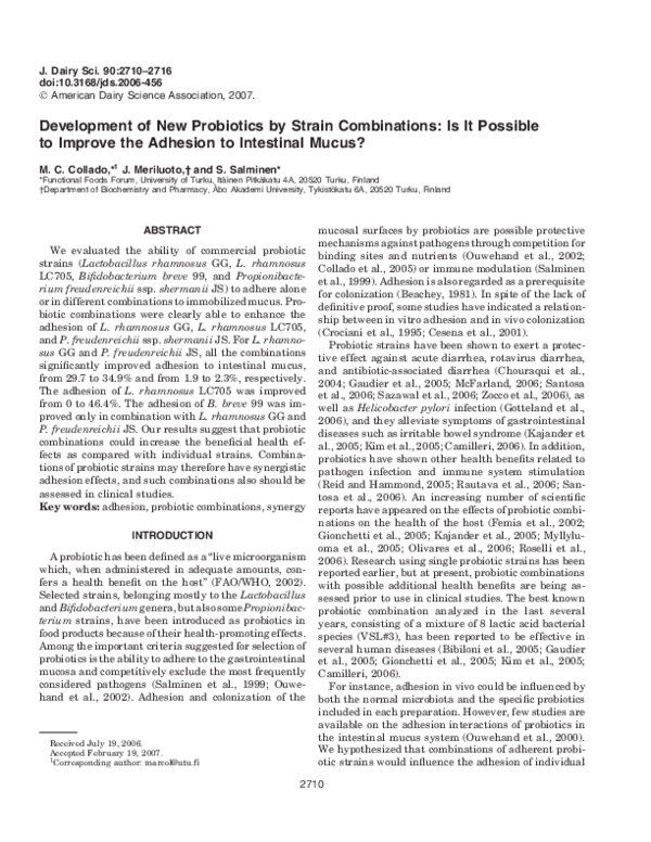 (PDF) Development of new probiotics by strain combinations: is it ...