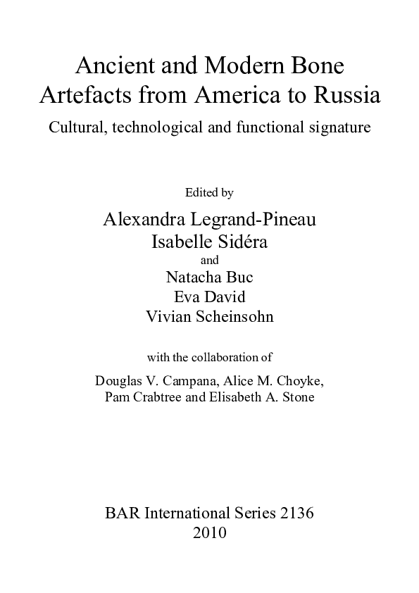 (PDF) Archaeological Evidence of Pre-Industrial Worked Bone Activity (PDF) Archaeological Evidence of Pre-Industrial Worked Bone Activity