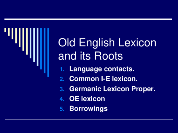(PPT) Old English Lexicon
