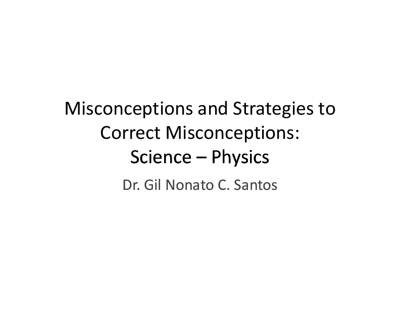 (PDF) Misconceptions and Strategies to Correct Misconceptions in Physics