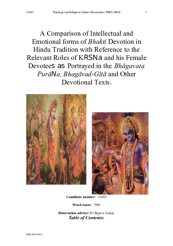 (DOC) A Comparison of Intellectual and Emotional forms of Bhakti ...