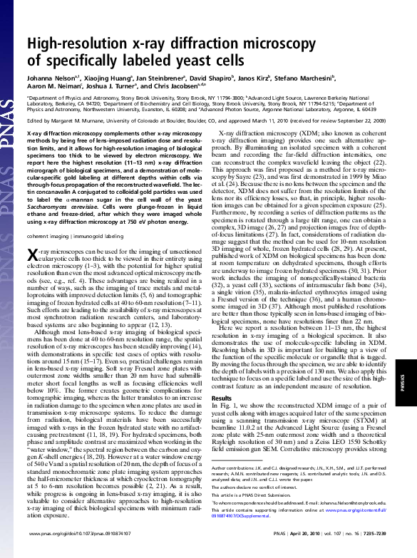 (PDF) High-resolution x-ray diffraction microscopy of specifically ...