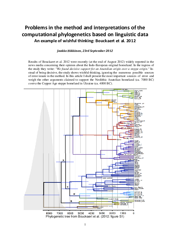 (PDF) Problems in the method and interpretations of the computational phylogenetics based on ...