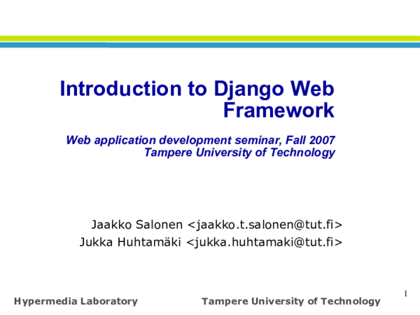 (PDF) Introduction to Django Web Framework