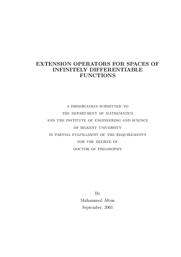 Pdf Extension Operators For Spaces Of Infinitely Differentiable Functions