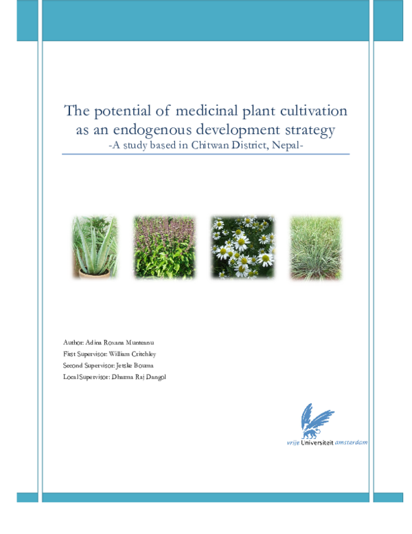 (PDF) The potential of medicinal plant cultivation as an endogenous ...