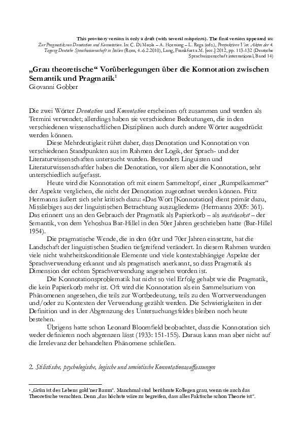 (PDF) Grau theoretische Überlegungen über Konnotation zwischen Semantik ...