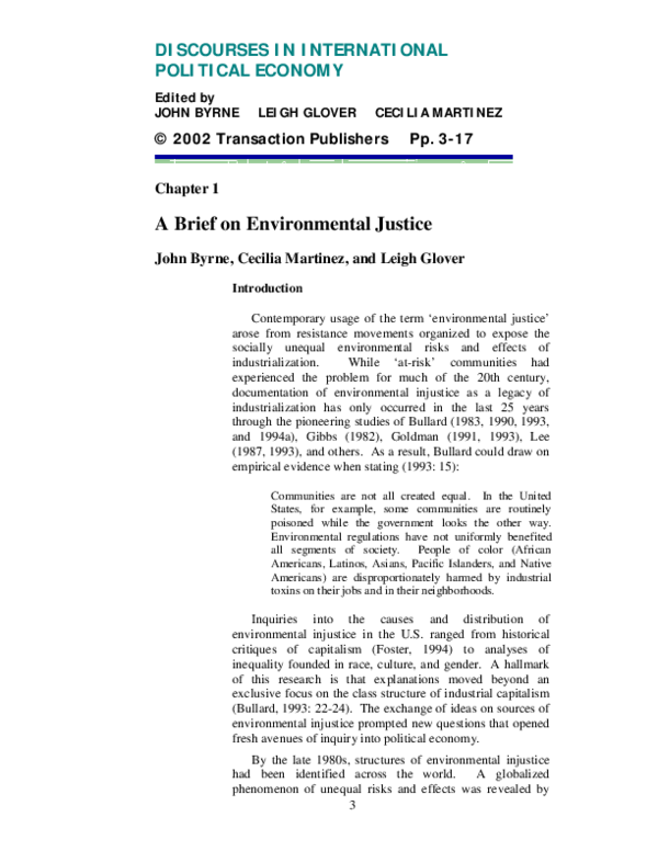 (PDF) A Brief on Environmental Justice