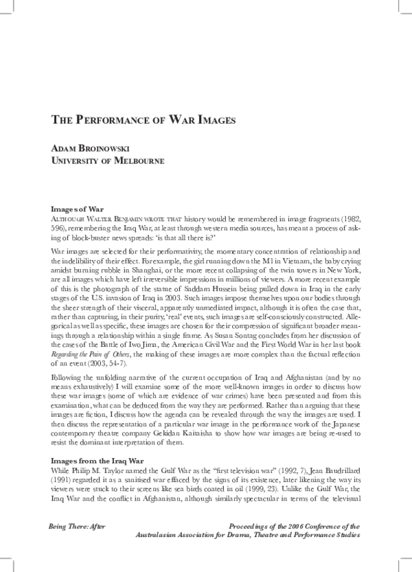 (PDF) The Performance of War Images