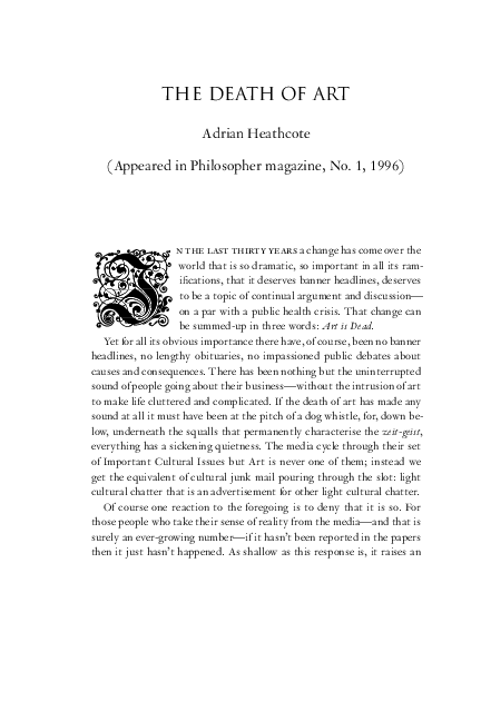 (PDF) Death of Art