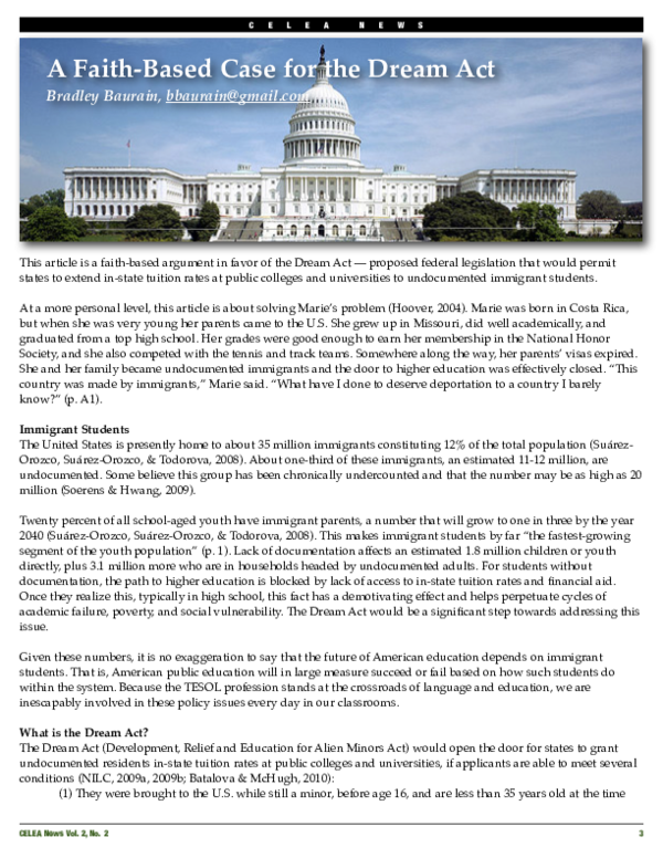 (PDF) A Faith-Based Case for the Dream Act