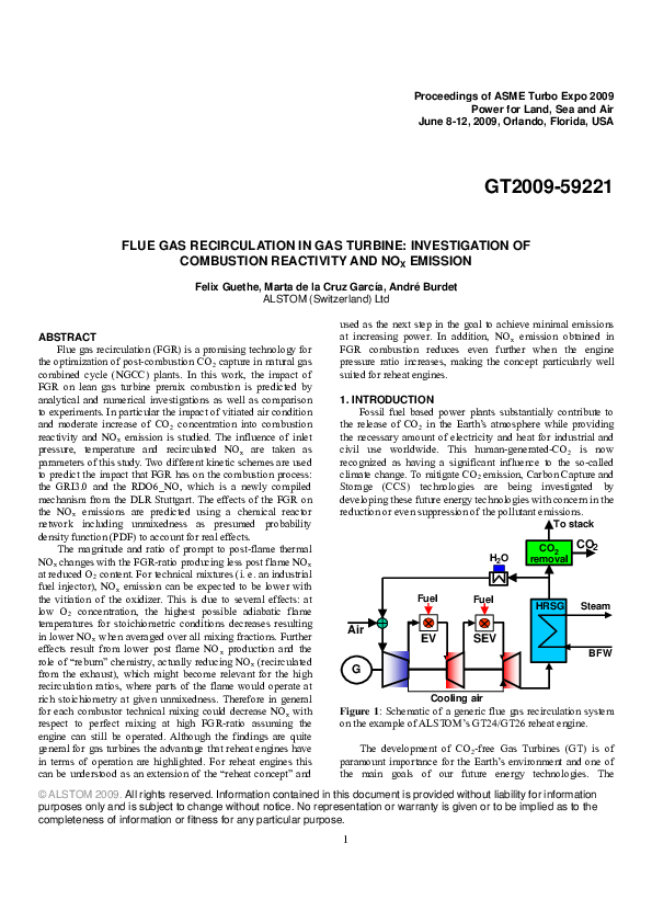 (PDF) FLUE GAS RECIRCULATION IN GAS TURBINE: INVESTIGATION OF ...