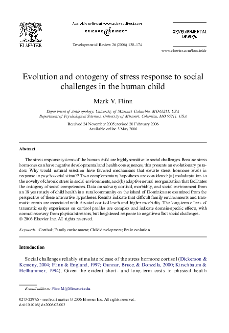 (PDF) Evolution and ontogeny of stress response to social challenges in ...