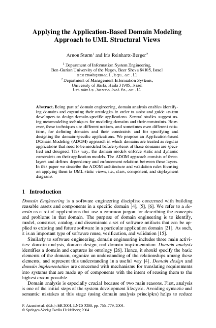 (PDF) Applying the Application-Based Domain Modeling Approach to UML Structural Views