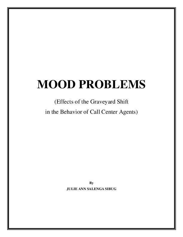 (DOC) Effects of Graveyard Shift in the Behavior of Call Center Agents