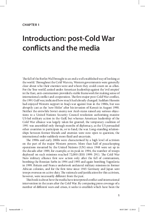 (PDF) Framing Post-Cold War Conflicts