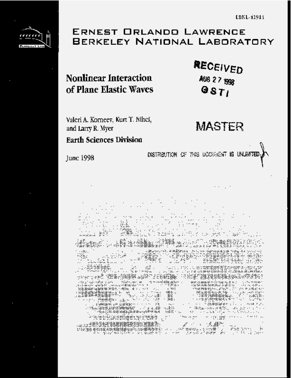 (PDF) Nonlinear interaction of plane elastic waves