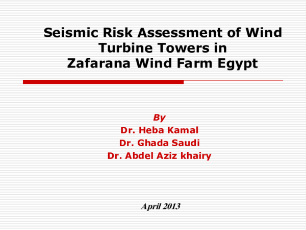 (PDF) Seismic Risk Assessment of Wind Turbine Towers in Zafarana Wind ...