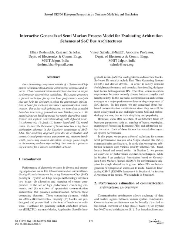 (PDF) Interactive Generalized Semi Markov Process Model for Evaluating Arbitration Schemes of ...