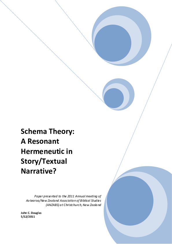 (PDF) Schema Theory: A Resonant Hermeneutic in Story/Textual Narrative?