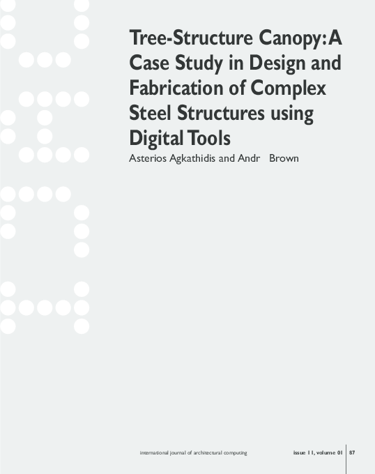 (PDF) Tree-Structure Canopy: A case study in design and fabrication of ...