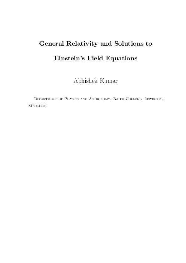 (PDF) Deriving Einstein's Field Equations of General Relativity