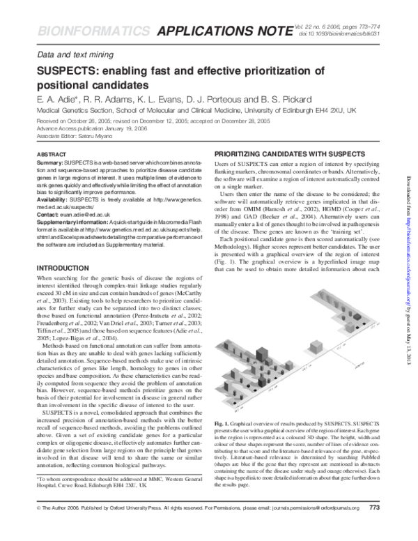 (PDF) SUSPECTS: enabling fast and effective prioritization of ...