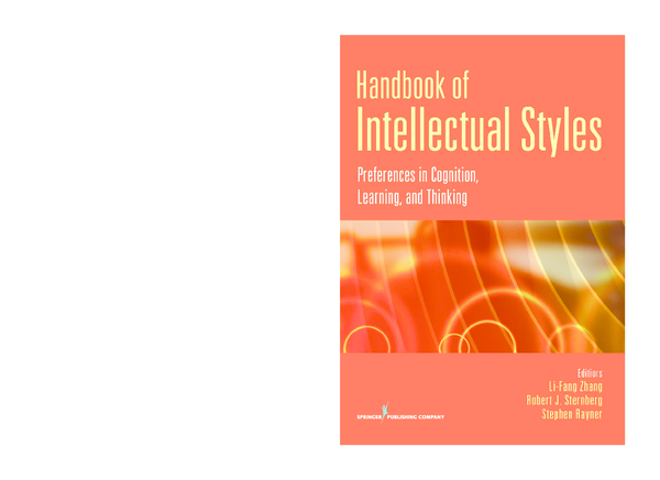 (PDF) Sadler-Smith, E. (2012). Metacognition and styles. In L-F. Zhang ...