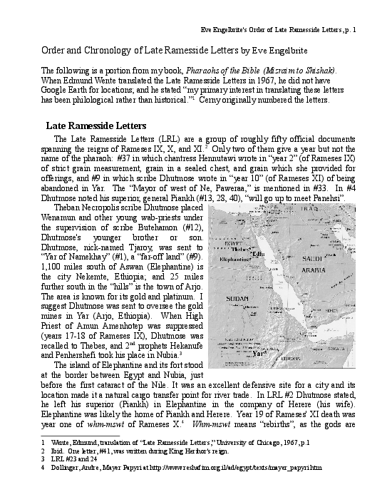(PDF) Chronological Order of the Late Ramesside Letters