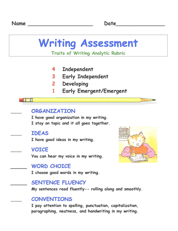 (PDF) Writing Traits Rubric, Elementary/Primary - reformatting of 6 ...