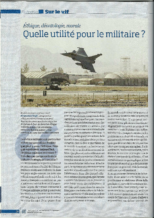 (PDF) Ethique, déontologie, morale. Quelle utilité pour le militaire