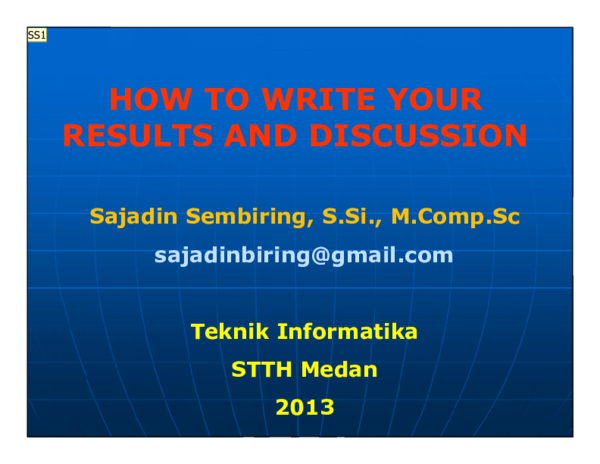 (PDF) Research Methodology-4 Writing Result and Discussion
