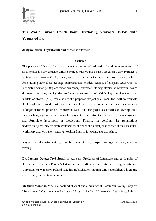 (PDF) The world turned upside down: Exploring Alternate History with ...