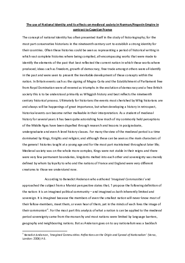 (DOC) The Development of National Identities and its Effects on ...