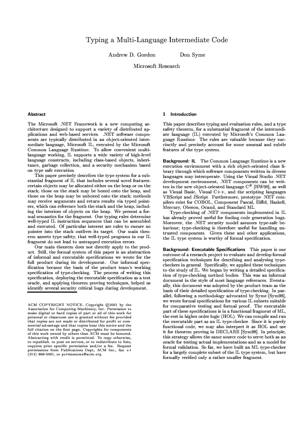 (PDF) Typing a multi-language intermediate code