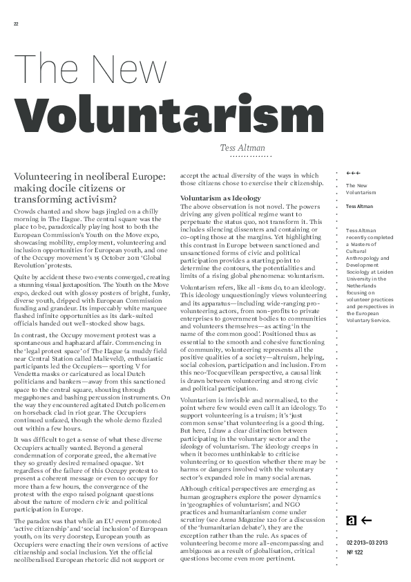 (PDF) The New Voluntarism