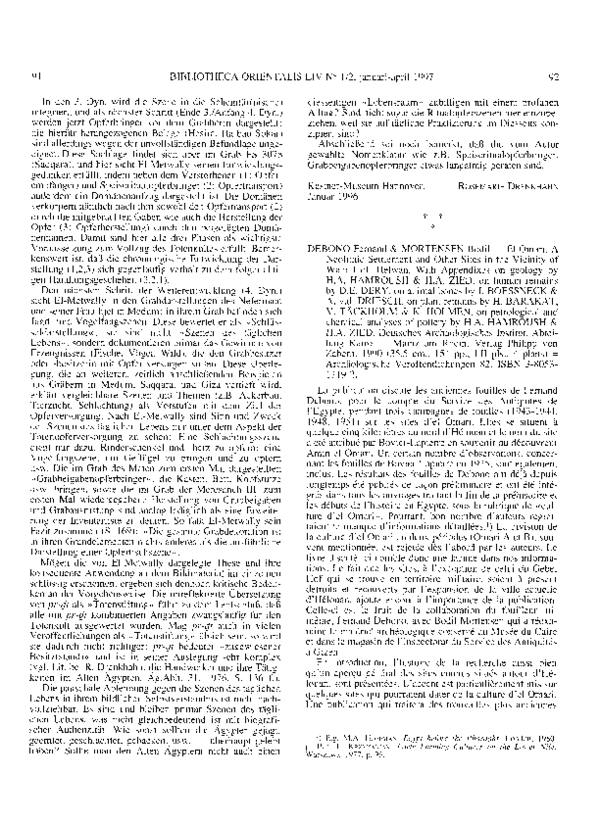 (PDF) Hendrickx, S., review of: F. Debono & B. Mortensen, El Omari. A ...