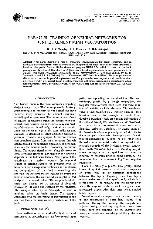 Pdf Parallel Training Of Neural Networks For Finite Element Mesh