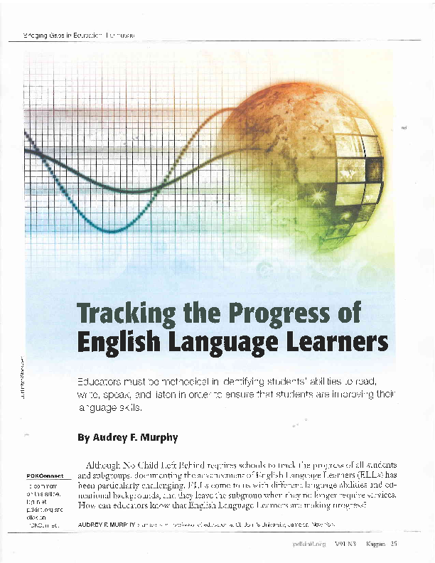 (PDF) Tracking the progress of English language learners